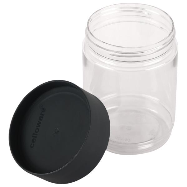 Cello Modustack Round Transparent Plastic Canister with Brown Lid 750 ...