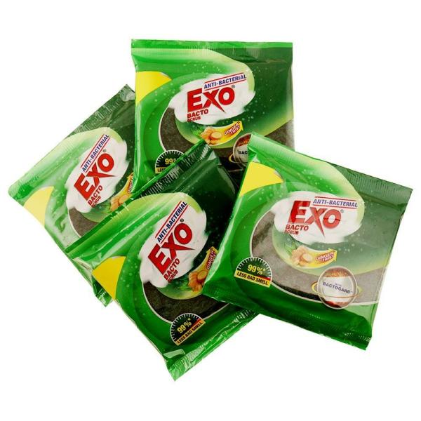 Exo Anti-bacterial Scrub Pad 10 cm x 7 cm 4 pcs - JioMart
