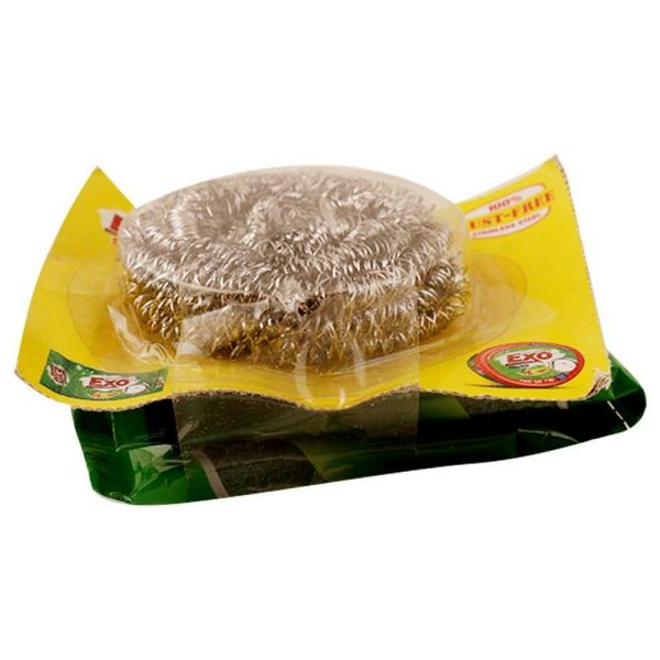 Exo Stainless Steel Scrubber+ Bacto Scrub Pad Combo Pack (1+ 2 pcs) (7. ...