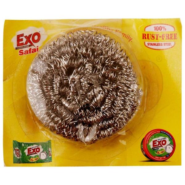 Exo Stainless Steel Scrubber+ Bacto Scrub Pad Combo Pack (1+ 2 pcs) (7. ...