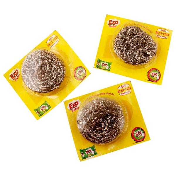 Exo Stainless Steel Scrubber 312 x 10 mm 3 pcs - JioMart