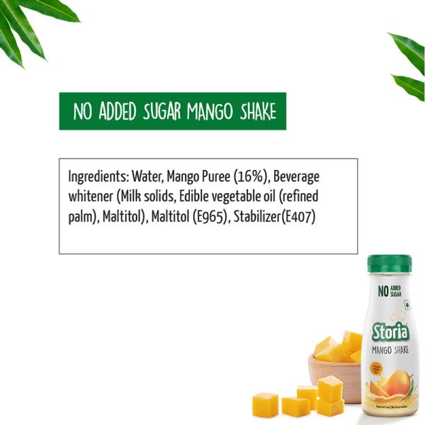 Storia No Added Sugar Mango Shake 180 ml - JioMart