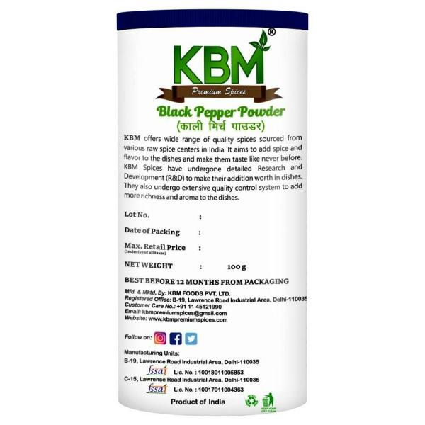 KBM Premium Black Pepper Powder 100 g - JioMart
