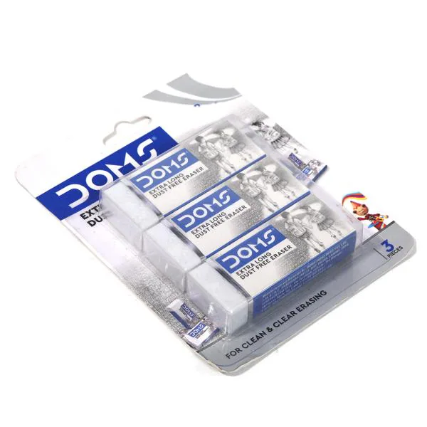 Doms Extra Long Dust Free Eraser (3 pcs) - JioMart