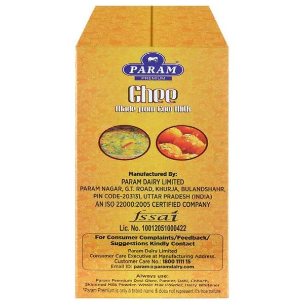 Param Premium Cow Ghee 1 L (Carton) - JioMart