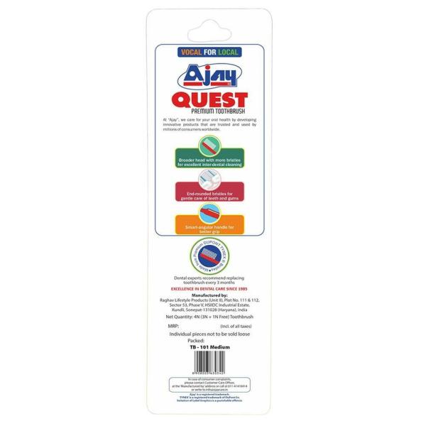 Ajay Quest (Medium) Toothbrush (Buy 3 Get 1 Free) - JioMart