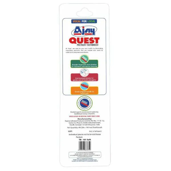 Ajay Quest (Soft) Toothbrush (Buy 3 Get 1 Free) - JioMart