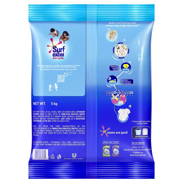 Surf Excel Easy Wash Detergent Powder 5 kg - JioMart