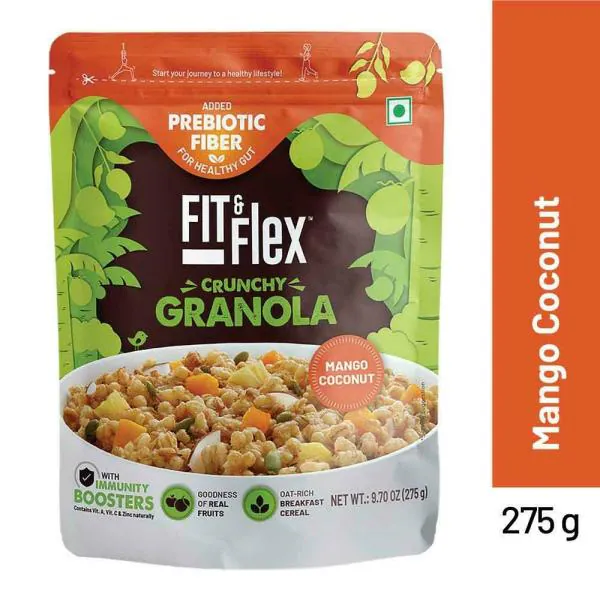 Fit & Flex Mango Coconut Crunchy Granola 275 g - JioMart