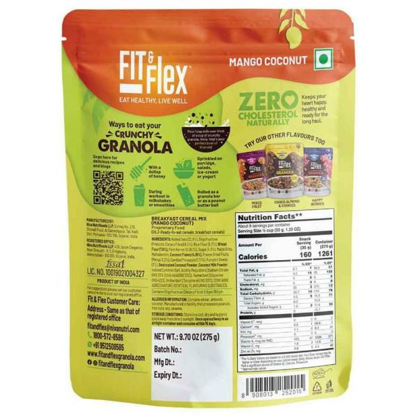 Fit & Flex Mango Coconut Crunchy Granola 275 g - JioMart