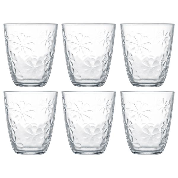 Luminarc Neo Flower Glass Tumbler 310 ml (Set of 6) - JioMart