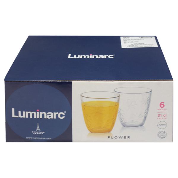 Luminarc Neo Flower Glass Tumbler 310 ml (Set of 6) - JioMart