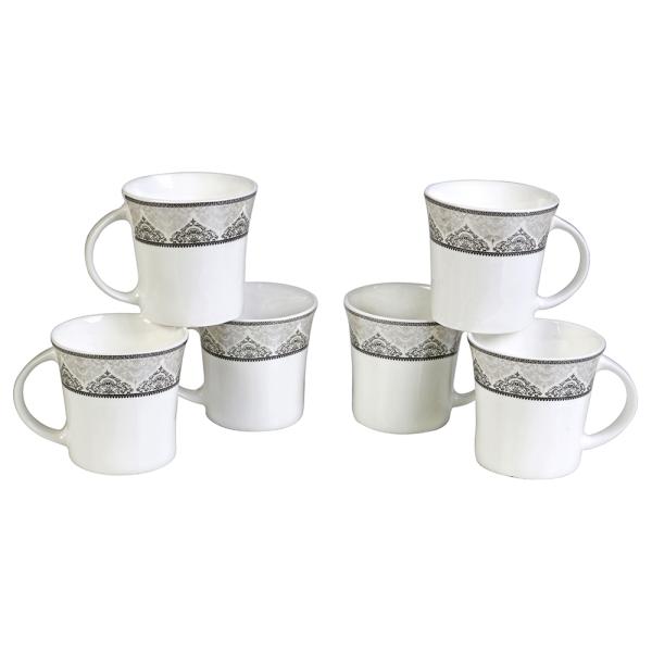 BP Bharat Mudy Majesty White Bone China Mug 160 ml (Set of 6) - JioMart