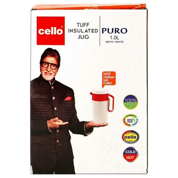 Cello Puro Tuff Black Insulated Jug 1 L - JioMart