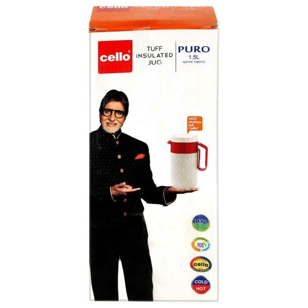 Cello Puro Tuff Beige Insulated Plastic Jug with Inner Steel 1.5 L - JioMart