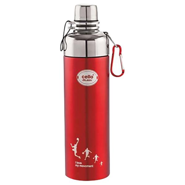 Cello Sleek Red Stainless Steel Flask 900 ml - JioMart