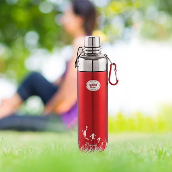 Cello Sleek Red Stainless Steel Flask 900 ml - JioMart