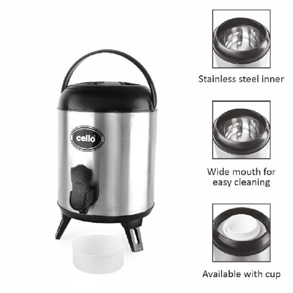 Cello Jaguar Silver Stainless Steel Insulated Water Jug 6 L - JioMart