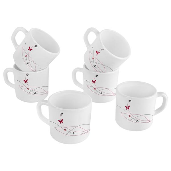 Cello Dazzle Stella Lush Fiesta Opalware Mug 100 ml (Set of 6) - JioMart