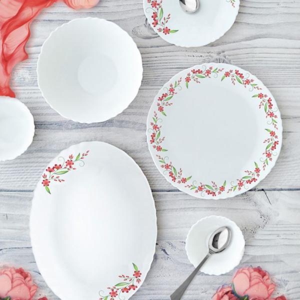 Cello Imperial Creeper Opalware Dinner Set (21 pcs) - JioMart