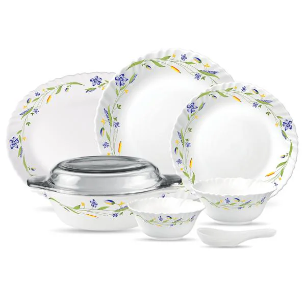 La Opala Classique Morning Glory Opalware Dinner Set (45 pcs) - JioMart