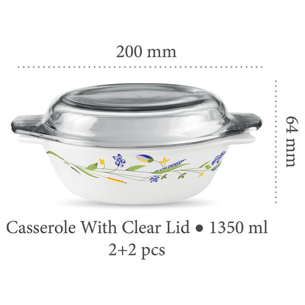 La Opala Classique Morning Glory Opalware Dinner Set (45 pcs) - JioMart