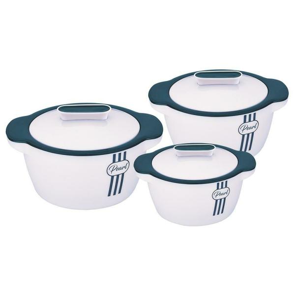 Paras Hot Bite Blue Plastic Insulated Casserole 800+1000+1600 ml (Set ...