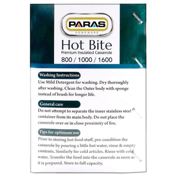 Paras Hot Bite Blue Plastic Insulated Casserole 800+1000+1600 ml (Set ...