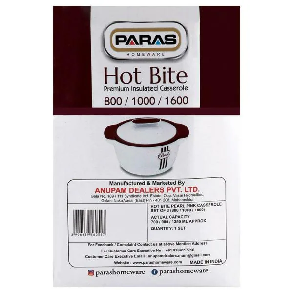 Paras Plastic Casserole 800+1000+1600 ml (3 pcs) - JioMart