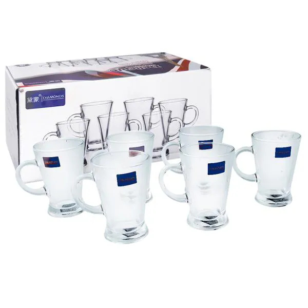 Diamonds Deli Green Apple Glass Tea Mugs 130 ml (Set of 6) - JioMart