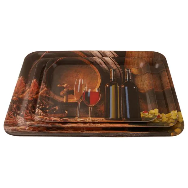 Servewell Assorted Melamine Comfort Tray (Set of 3) - JioMart