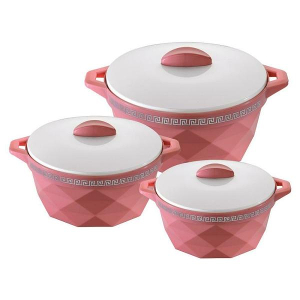 Selvel Assorted Colours Plastic Casserole 600+1000+1650 ml (Set of 3 ...