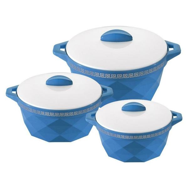 Selvel Assorted Colours Plastic Casserole 600+1000+1650 ml (Set of 3 ...