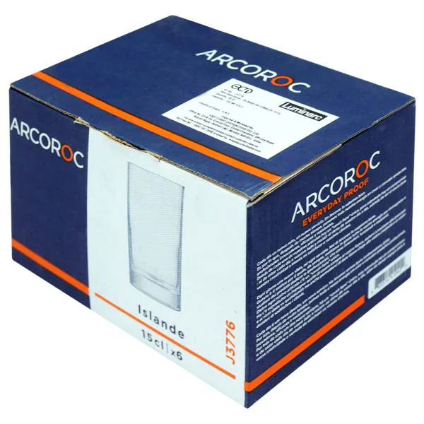 Luminarc Arcoroc Islande Glass HB Tumbler 150 ml (Set of 6) - JioMart