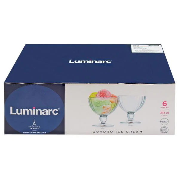 Luminarc Quadro Glass Ice Cream Cup 300 ml (Set of 6) - JioMart