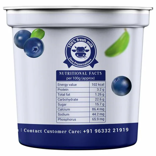 Cremberie Blueberry Blast Fruit Yoghurt 90 g (Cub) - JioMart
