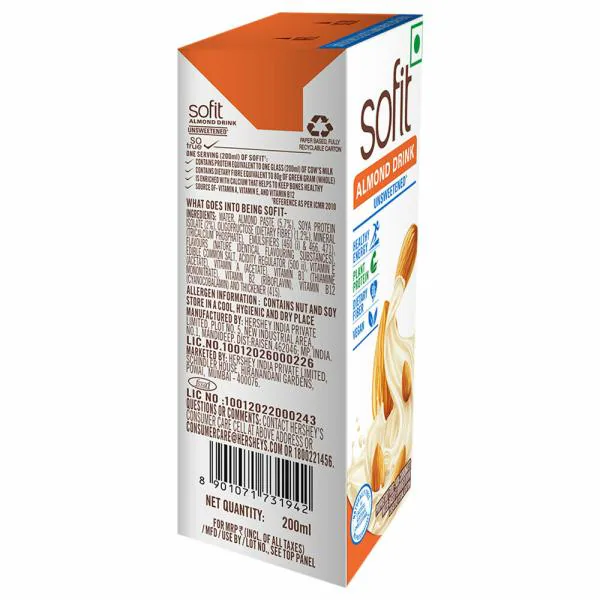 Sofit Unsweetened Almond Drink 200 ml (Tetra Pak) - JioMart