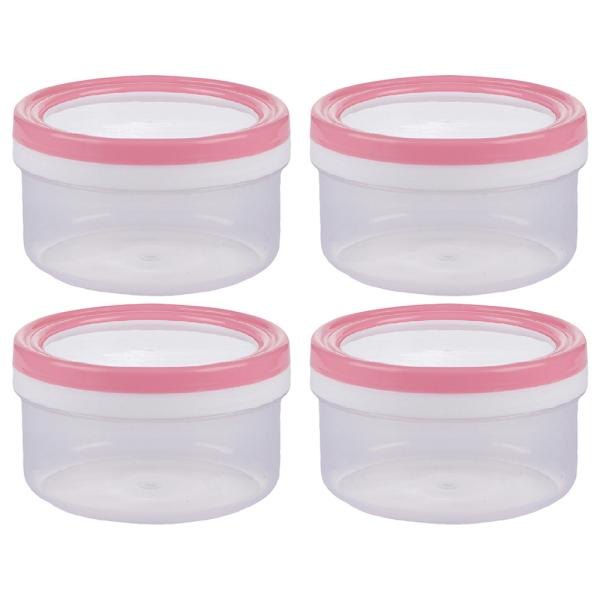 Amson Easy Spin Pink Round Plastic Container 450 ml (Set of 4) - JioMart