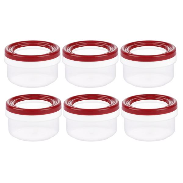 Amson Easy Spin Brown Round Plastic Container 200 ml (Set of 6) - JioMart
