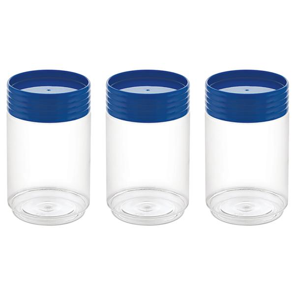 Amson Stock N Store Blue Plastic Container 1 L (Set of 3) - JioMart