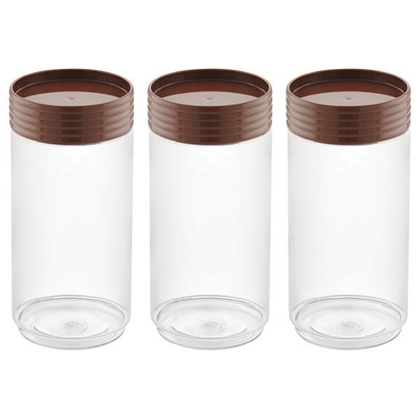 Amson Stock N Store Brown Plastic Container 1 L (Set of 3) - JioMart