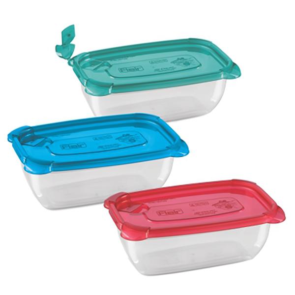 Flair Micro Vent Assorted Rectangular Plastic Container 300 ml (Set of ...