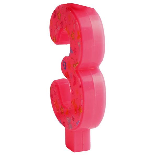 B Vishal Pink Plastic Number 3 And Twisted Candle - JioMart