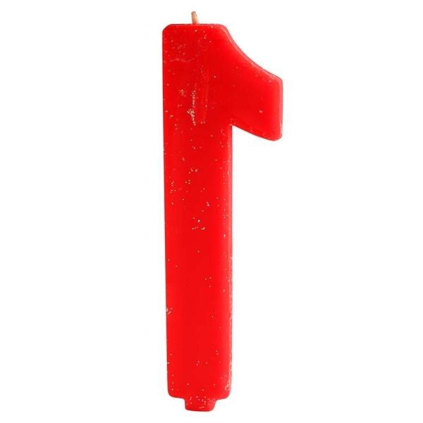 B Vishal Red Number 1 Candle - JioMart