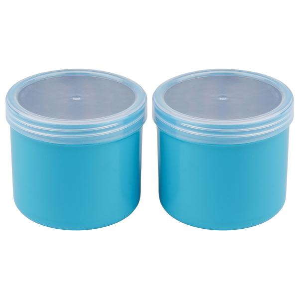 Amson Eco Steel Blue Round Plastic Container 600 ml with Box (Set of 2 ...