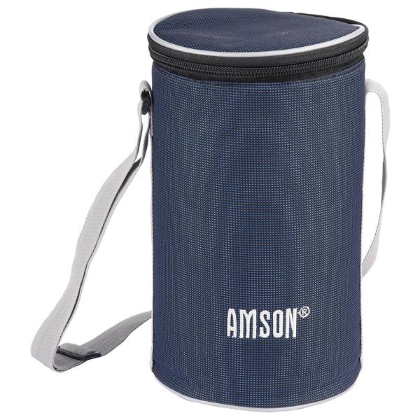 Amson Executive Steel Blue Lunch Box with Plastic Lid 350+350+350+500 ...