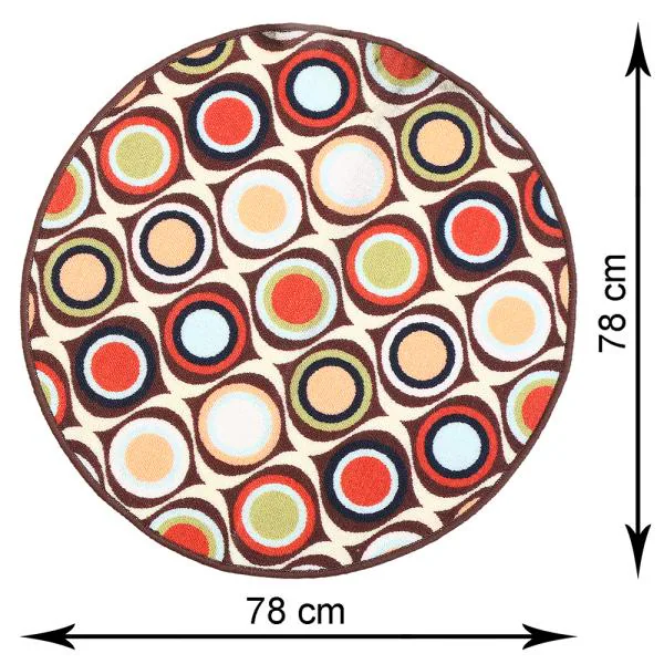 Status Taba Multicolour Round Polyester Doormat 78x78 cm (Model No: 887 ...