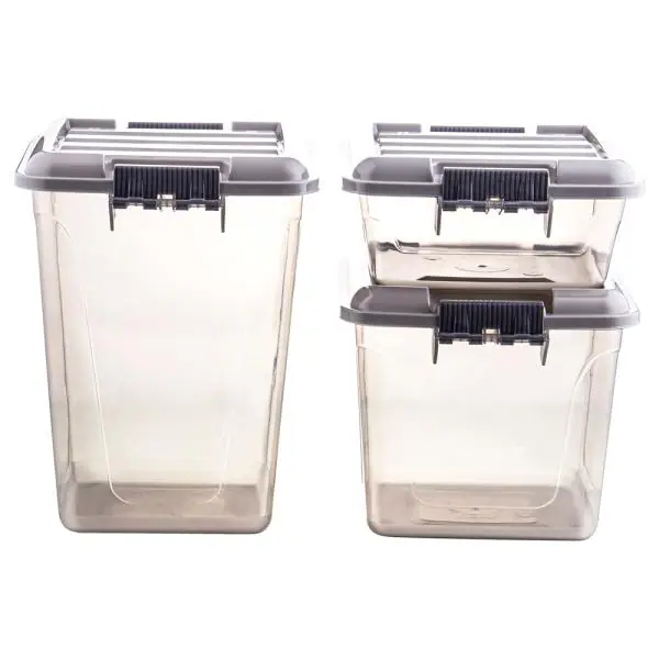 Polyset Click N Lock Assorted Colour Plastic Dry Storage 4+8+12 L (Set ...