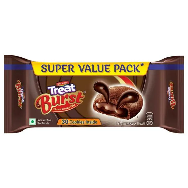 Britannia Treat Burst Choco Creme Fills Cookies 300 g - JioMart