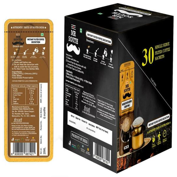 Mr South Instant Filter Coffee Decoction 20 ml (30 pcs) - JioMart